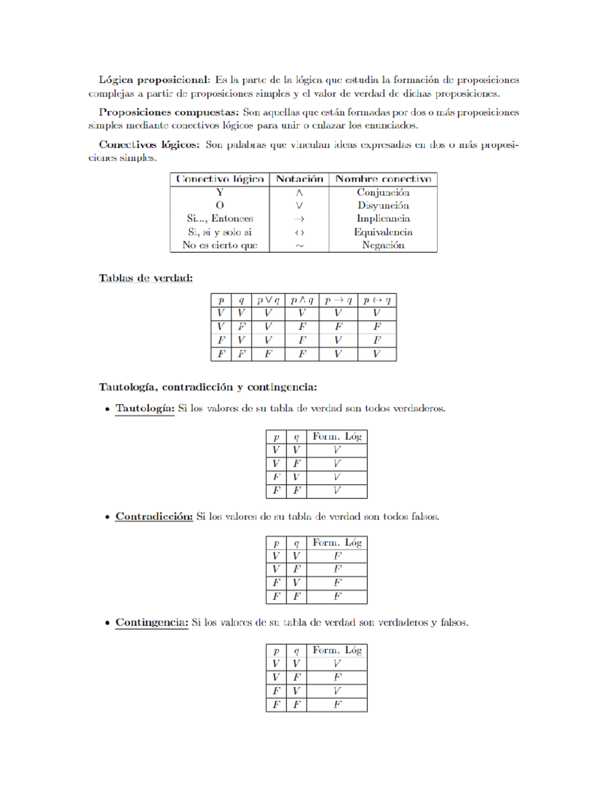 Resumen Lógica - Matemáticas I - Studocu