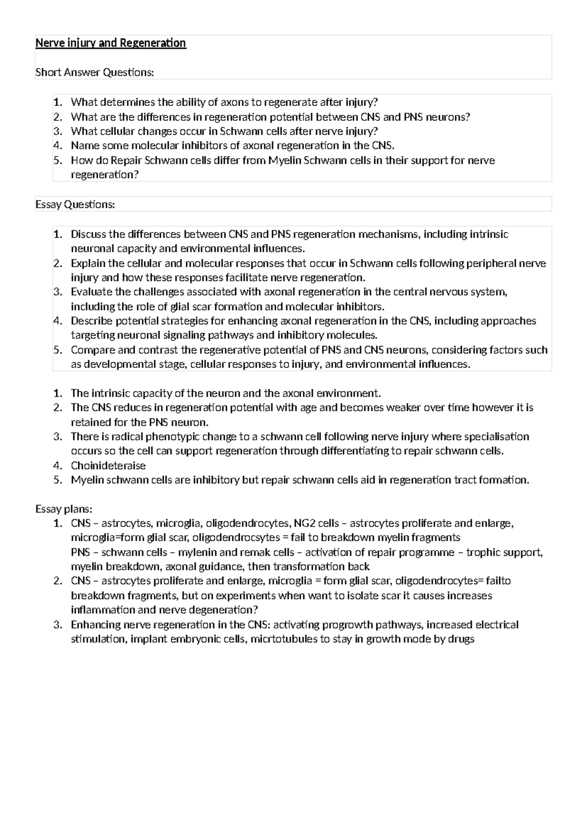 Structure and Function of Nervous Systems Questions - Nerve injury and ...