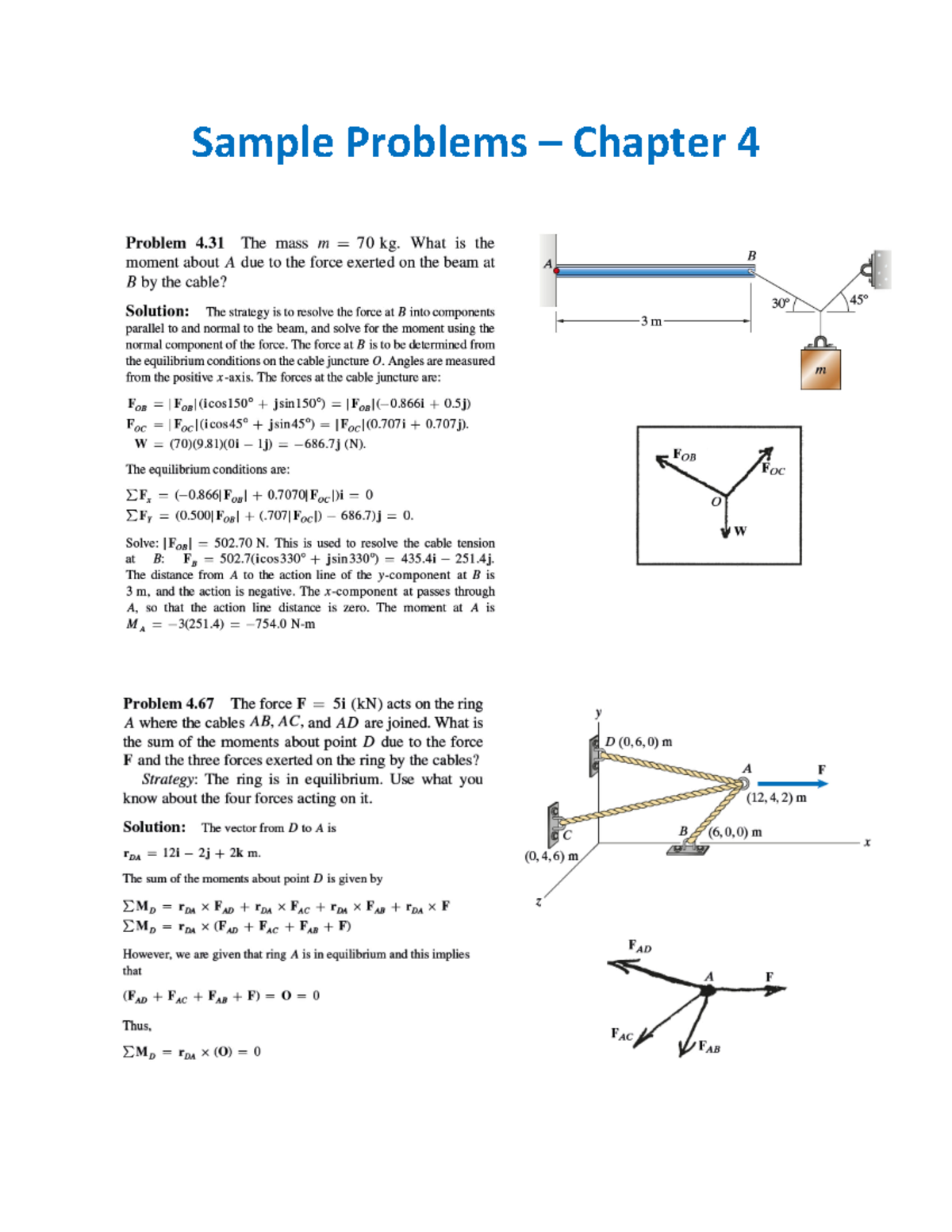 Sample Problems Ch4 - ME 2350 - Sample Problems – Chapter - Studocu
