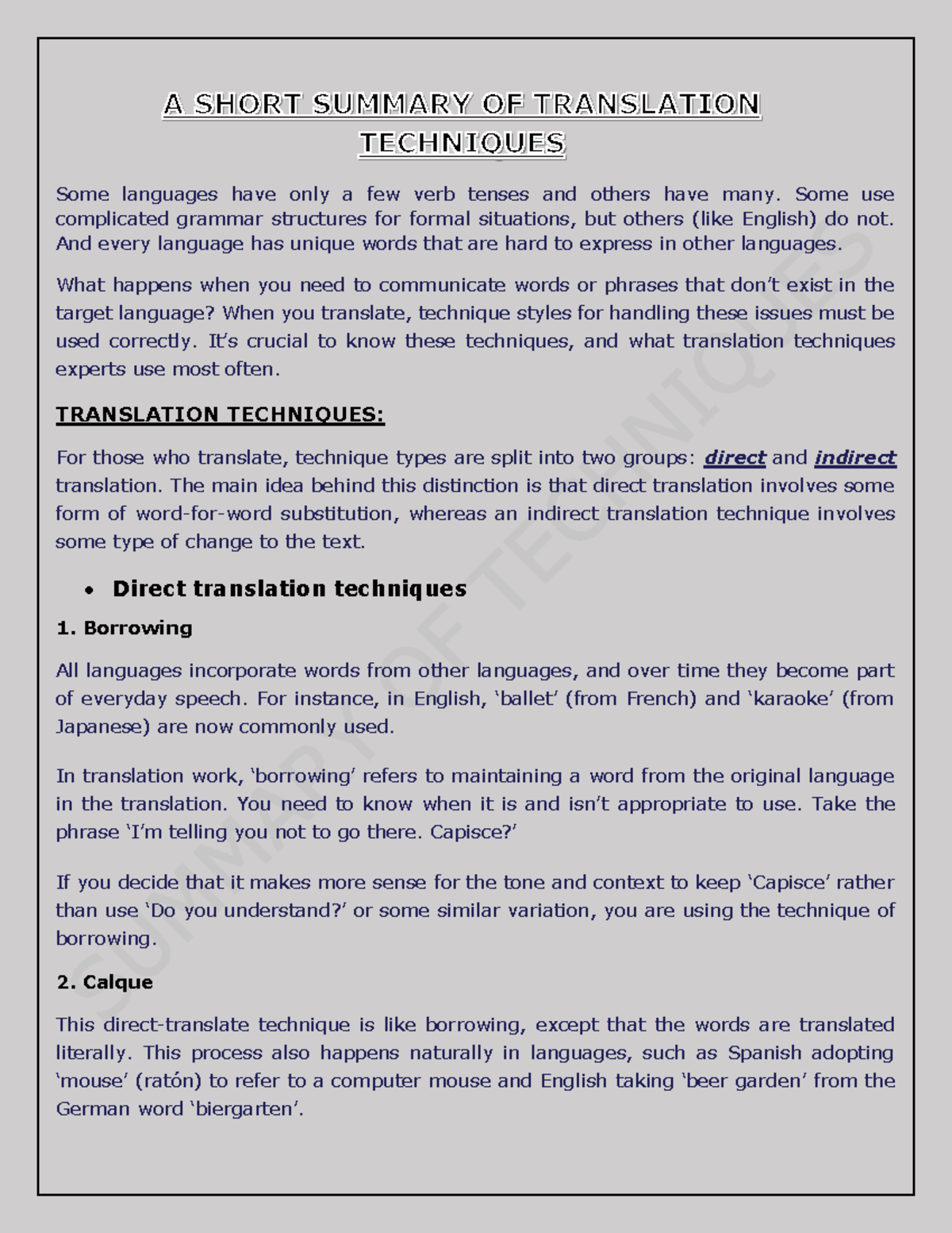 Techniques - fdfsdf - Some languages have only a few verb tenses and ...