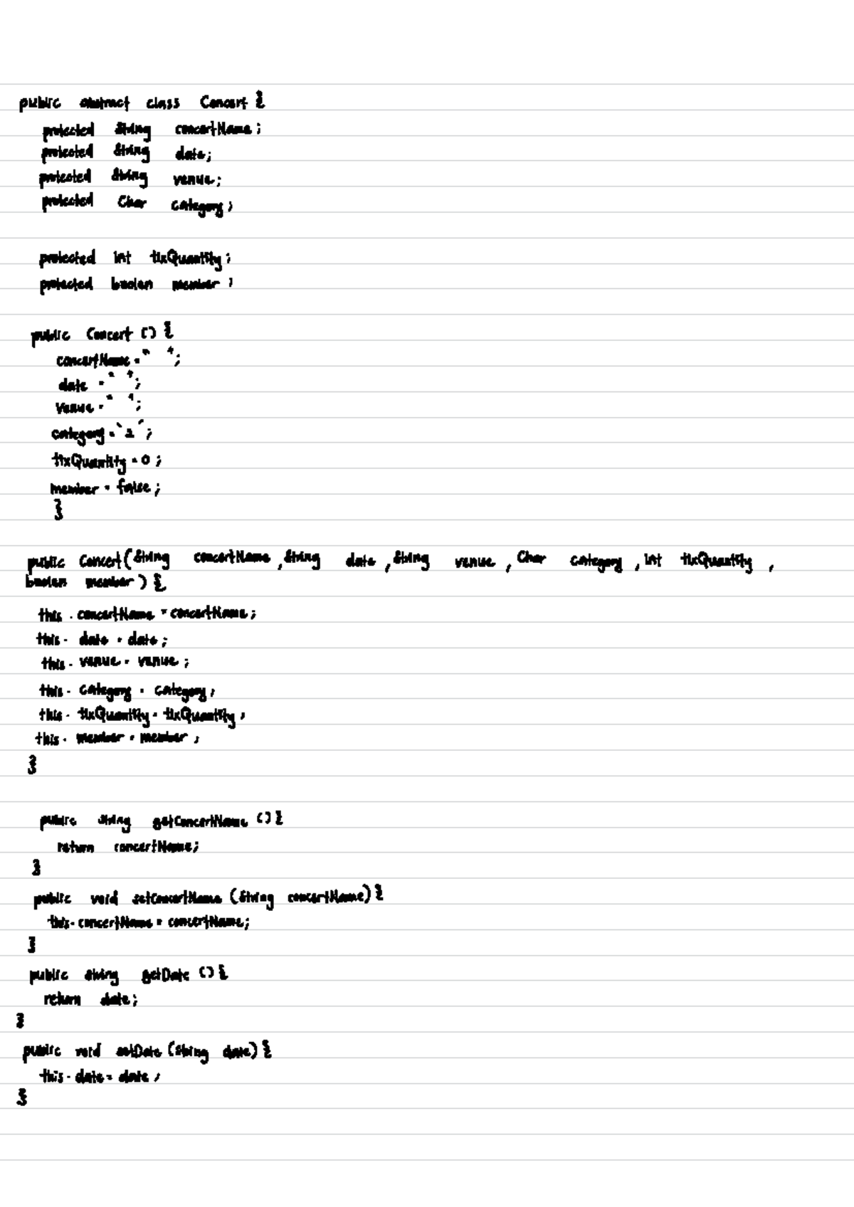 Assignment 4 CS508 - ####### public abstract class concert { protected string concert Name ...