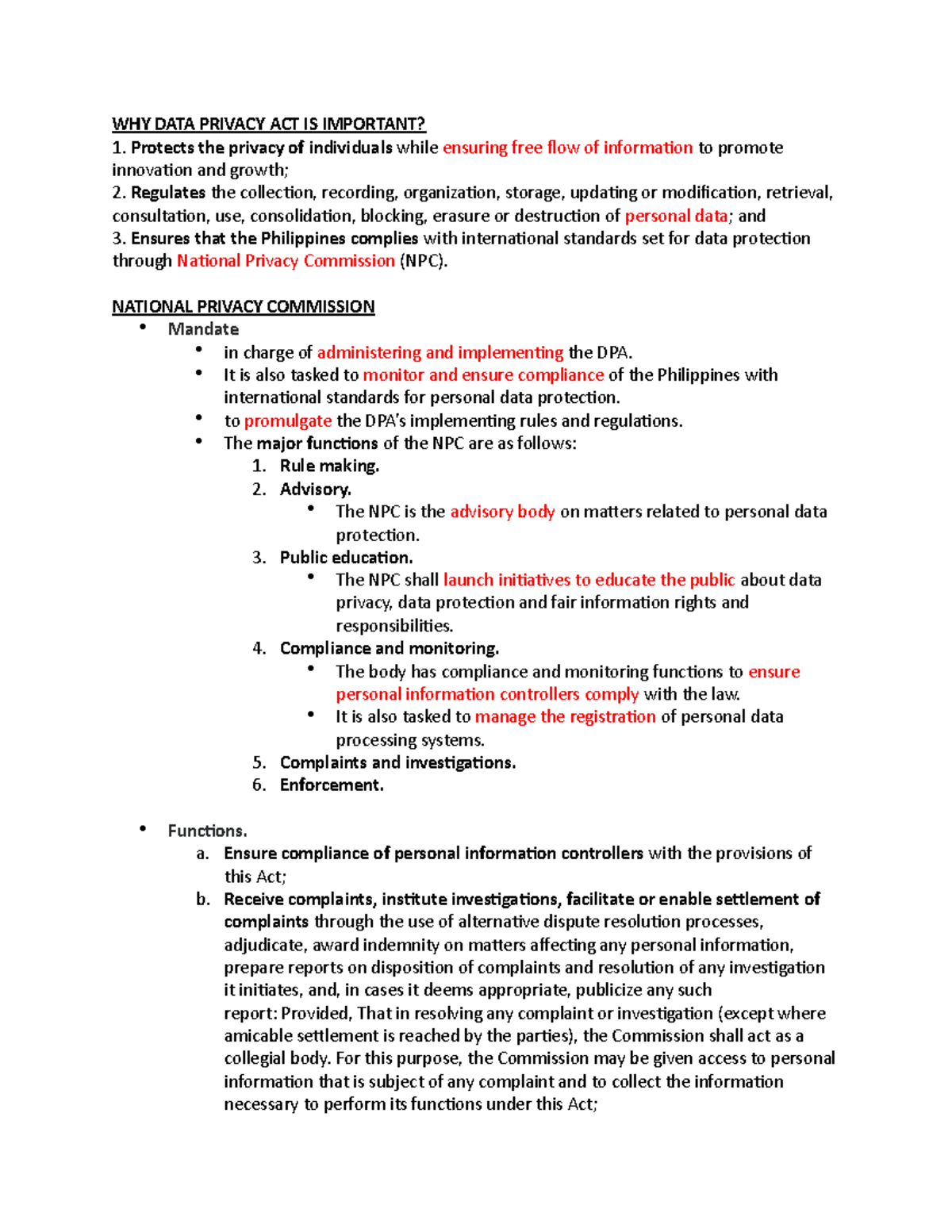 Data Privacy Act - WHY DATA PRIVACY ACT IS IMPORTANT? Protects the ...