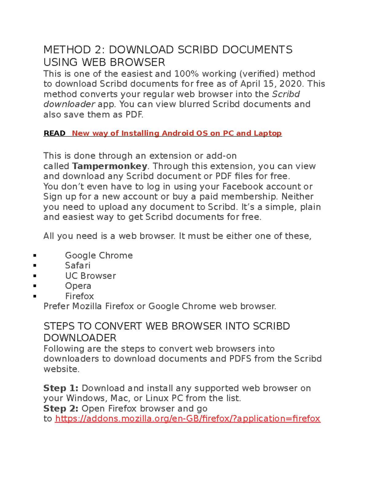 3 - METHOD 2: DOWNLOAD SCRIBD DOCUMENTS USING WEB BROWSER This is one ...