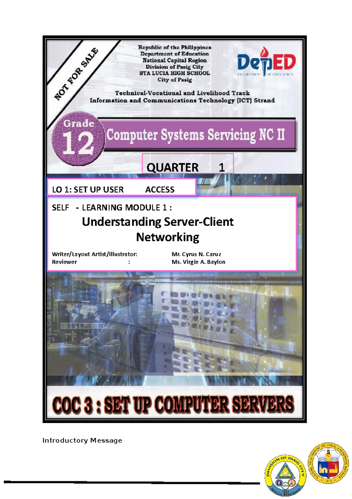 TVL CSS 12 Q1 M1 - Module - Introductory Message QUARTER 1 SELF - LEARNING MODULE 1 ...