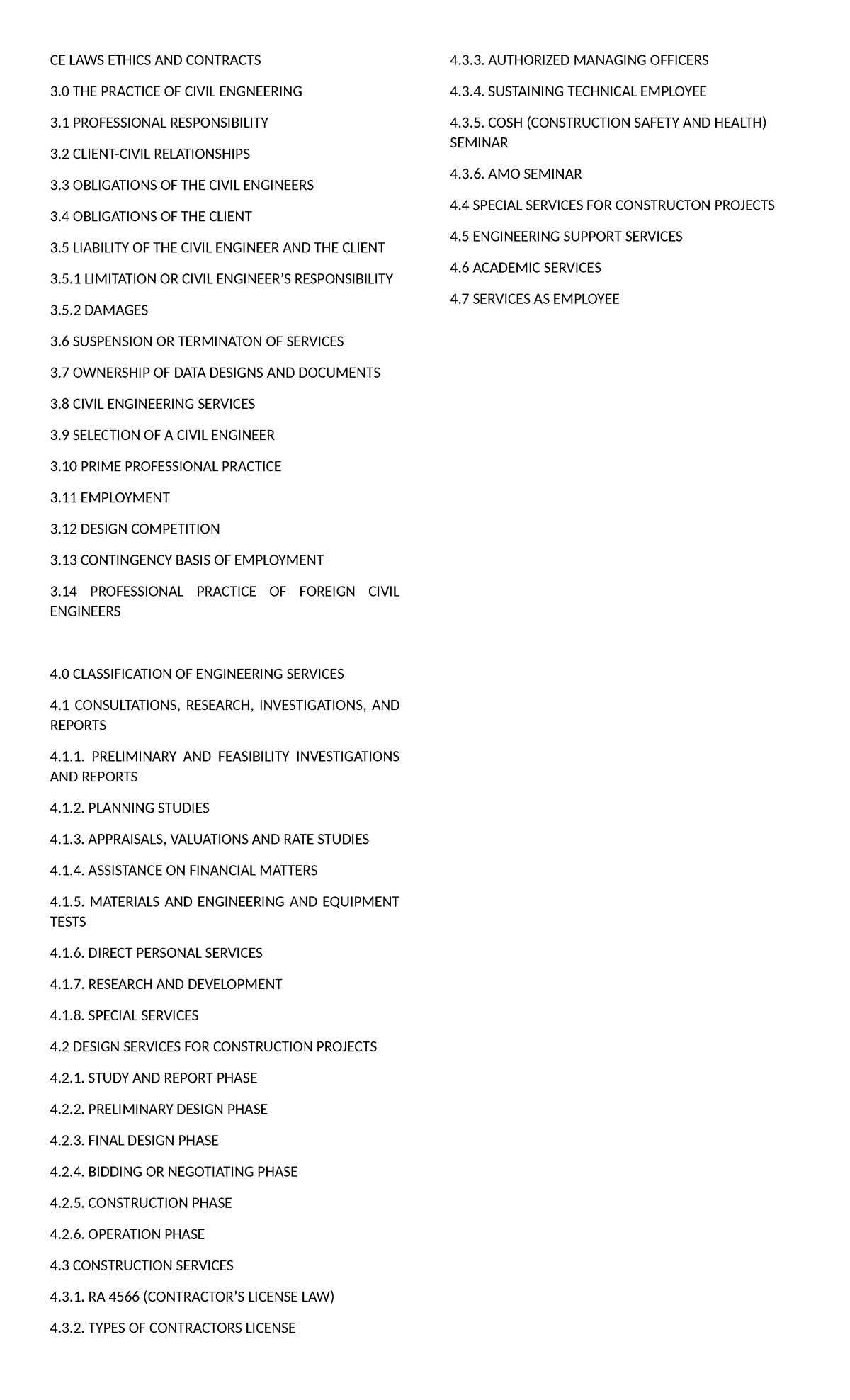 CE LAWS Ethics AND Contracts - CE LAWS ETHICS AND CONTRACTS 3 THE PRACTICE OF CIVIL ENGNEERING 3 ...