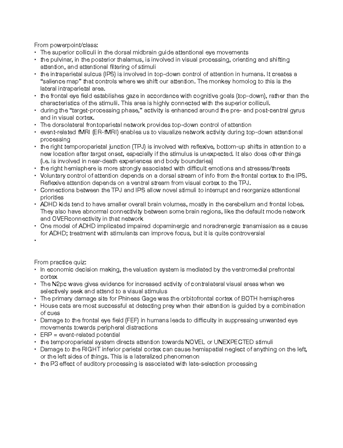 PSYC 321 Chapter 18 notes - From powerpoint/class: The superior ...