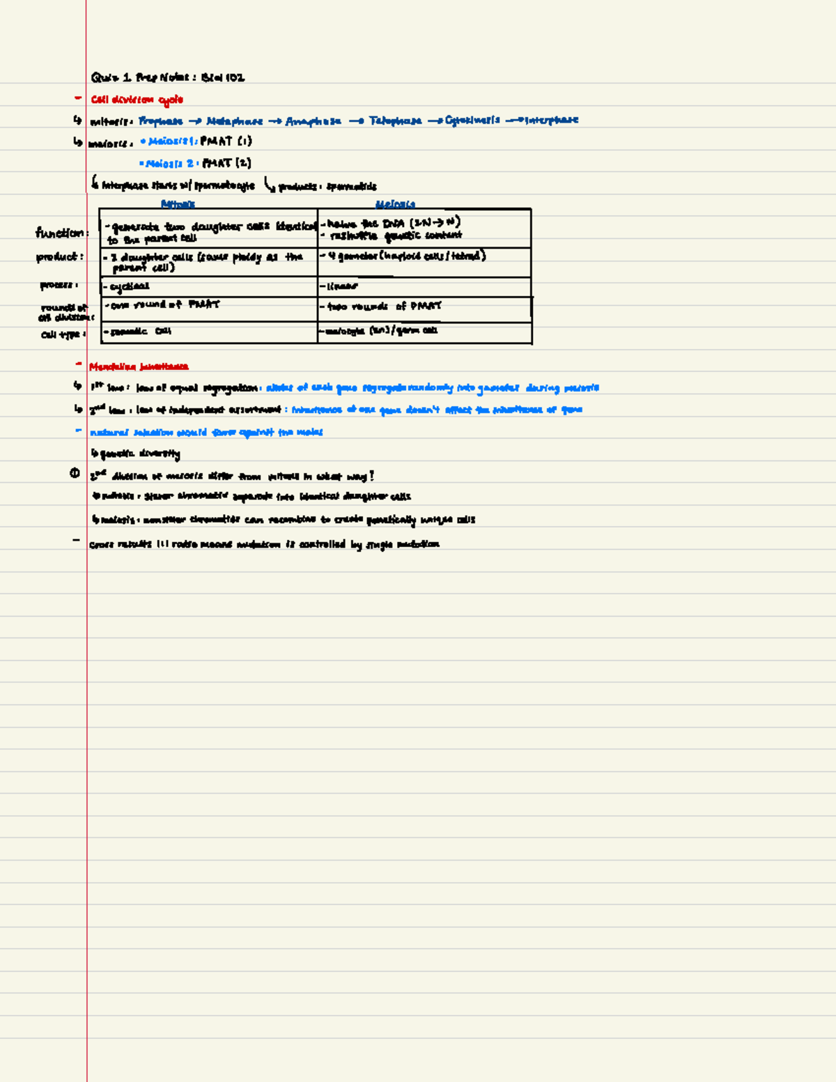 Quiz 1 prep - Quiz 1 Discussion material notes - Quiz 1 Prep Notes ...