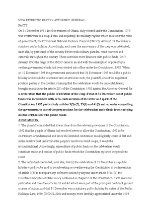 CASE Brief FOR J.H Mensah V Attorney General - CASE BRIEF FOR J MENSAH ...