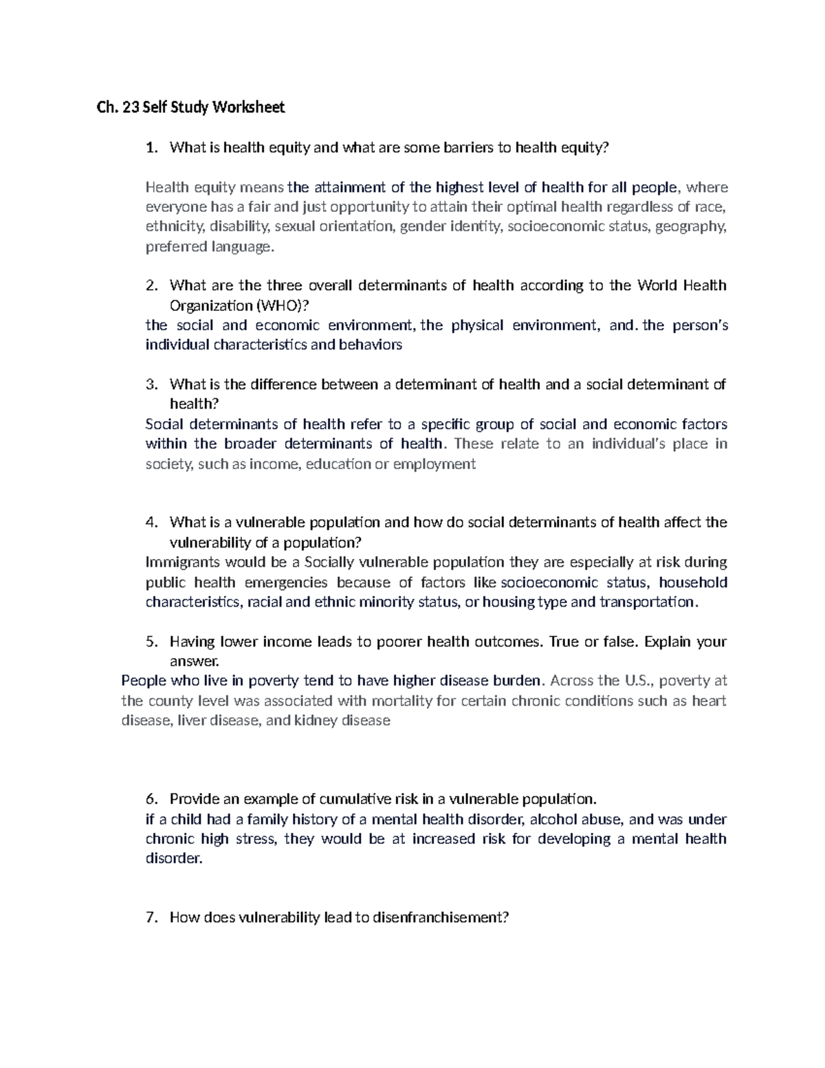 Ch. 23 Worksheet - guide - Ch. 23 Self Study Worksheet 1. What is ...