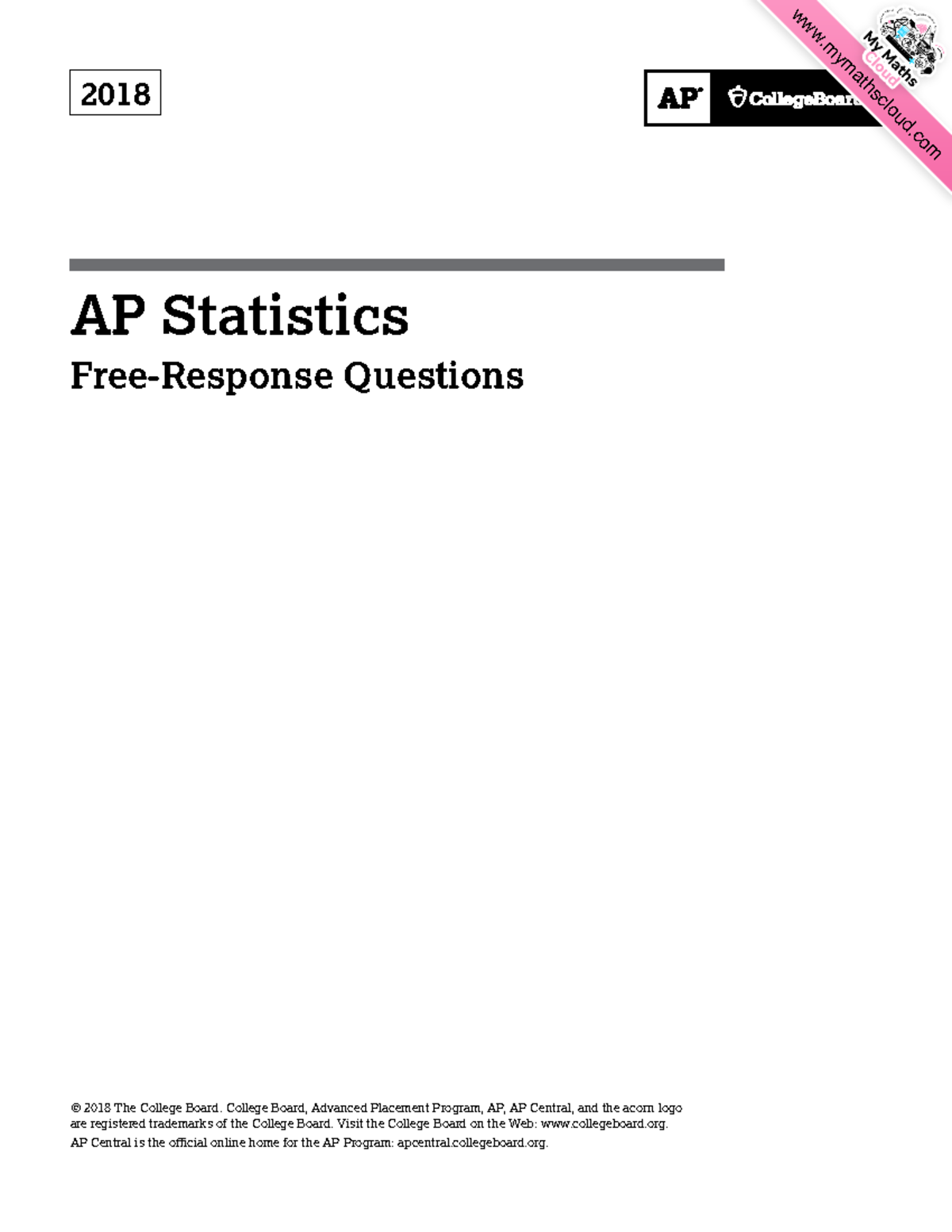 Stats 2018 Paper - AP Calc BC 2017 - 2018 AP Statistics Free-Response ...