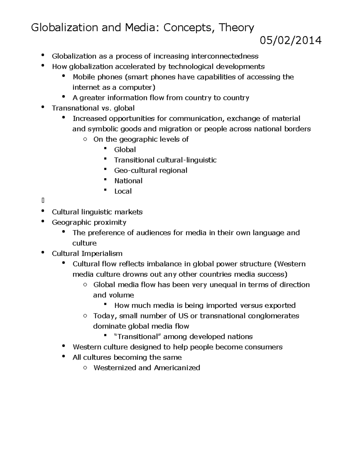 Globalization and Media - global Increased opportunities for ...