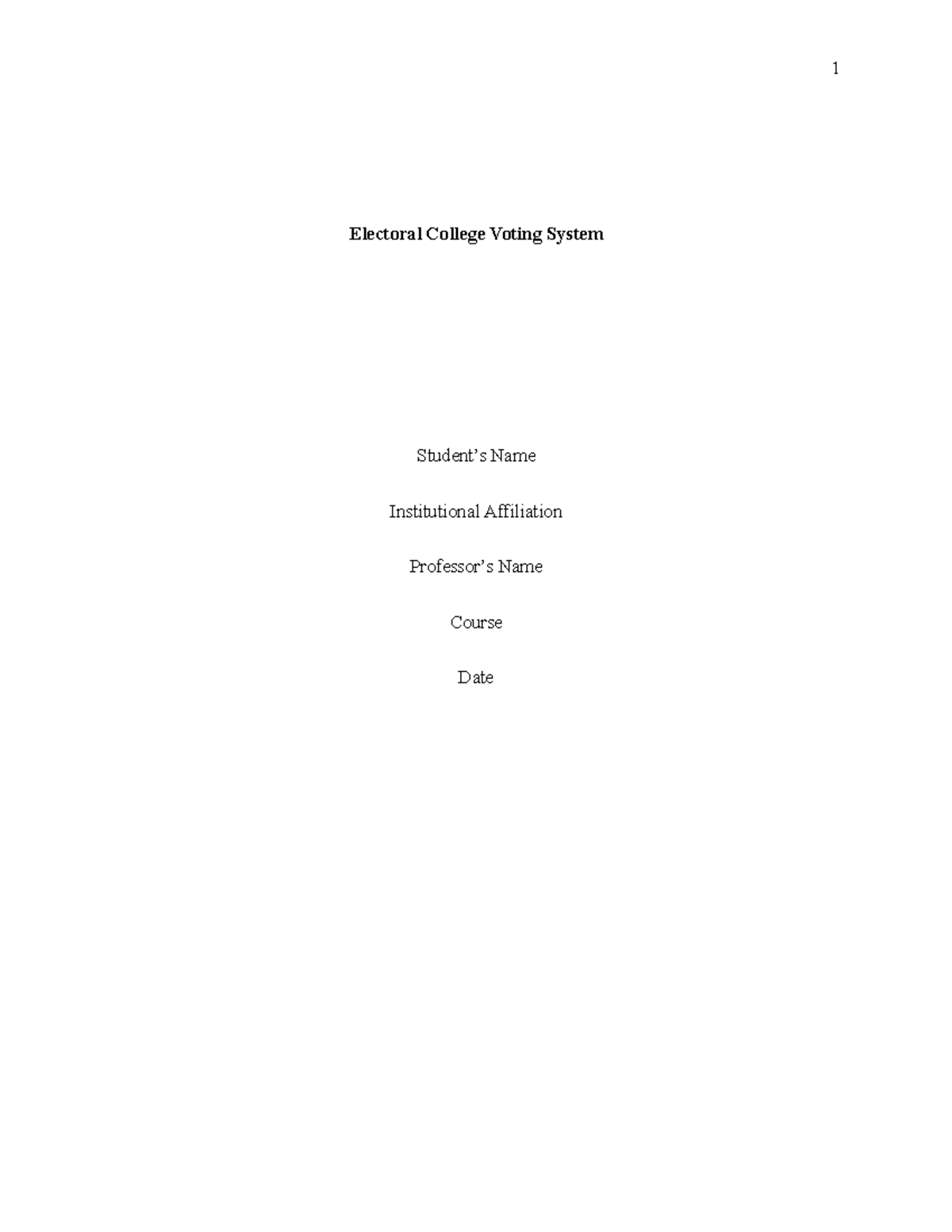 Electoral College Voting System.edited - Electoral College Voting ...