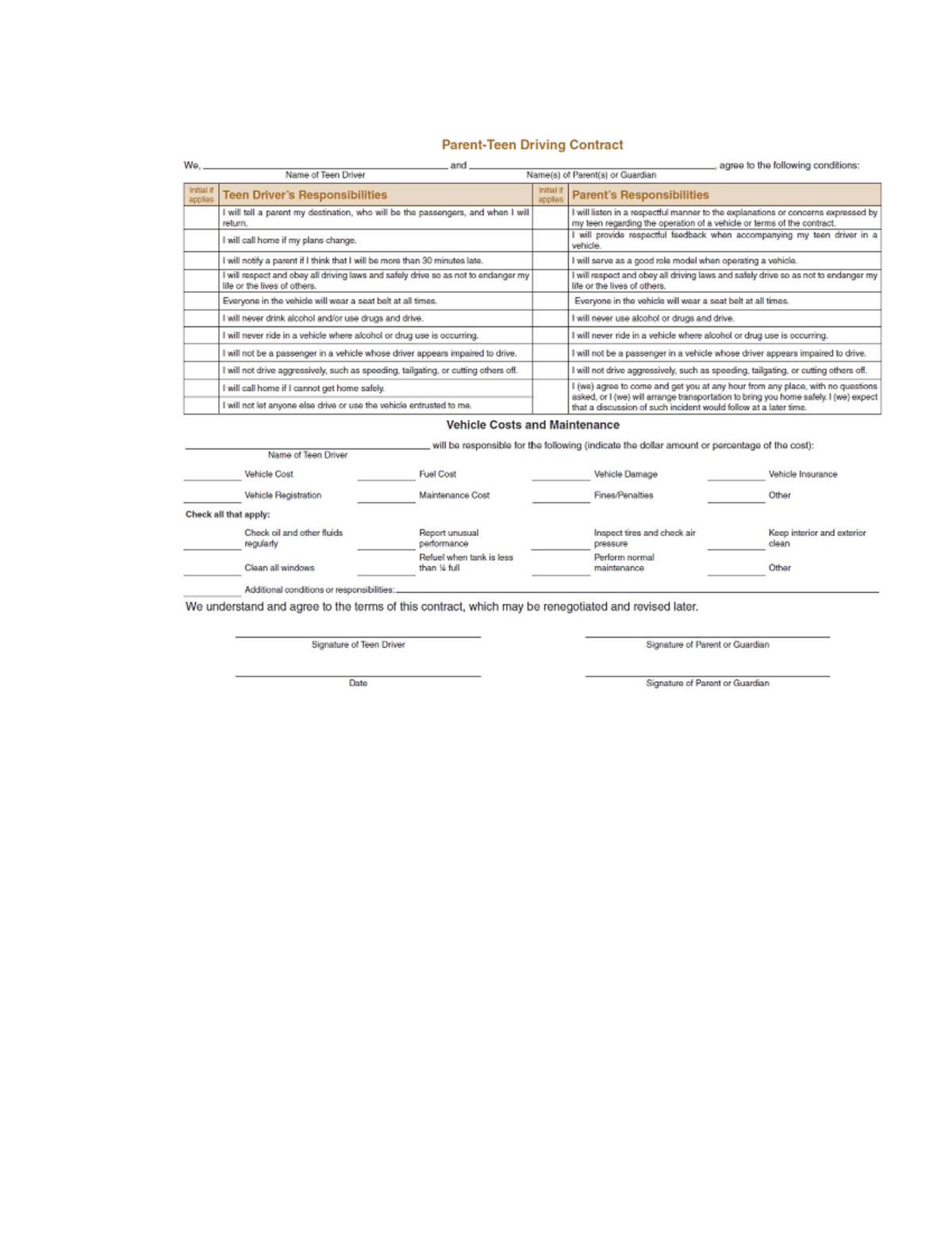 Parent Student Contract - Studocu