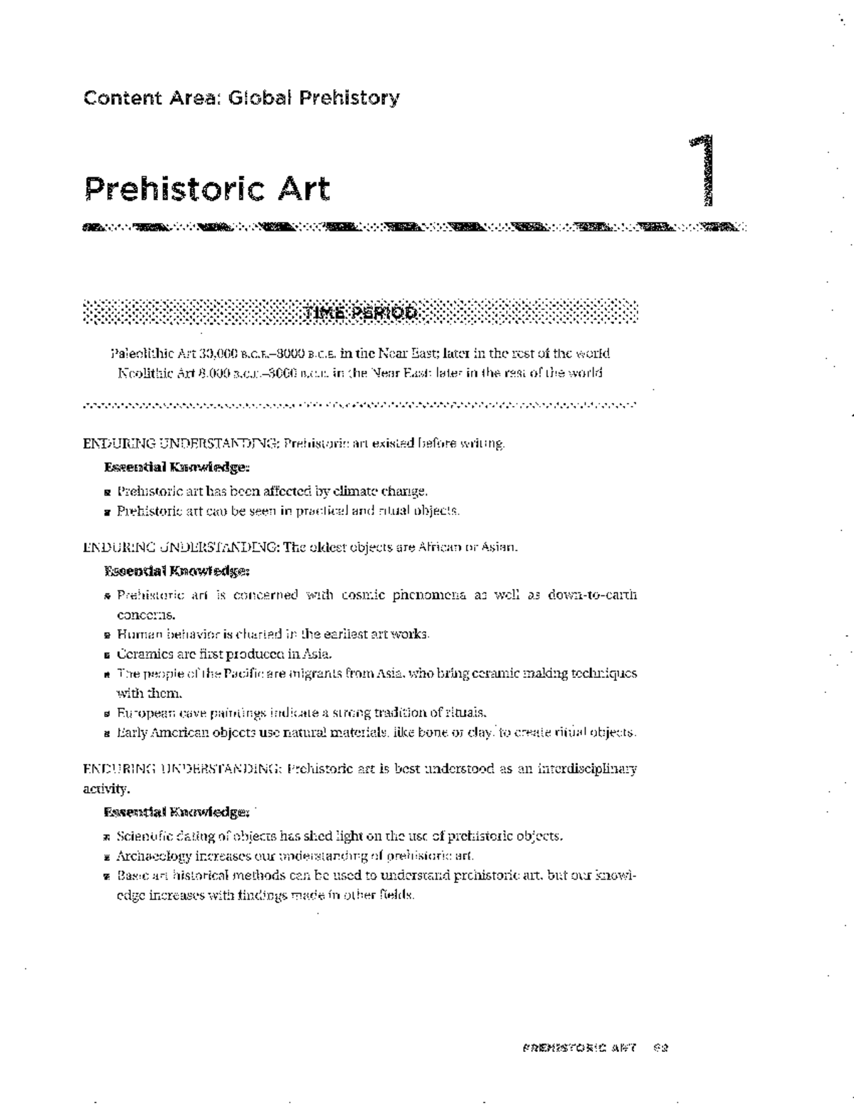 1 - Prehistoric Arts - k;gfdghj - Content Area: Global Prehistory ...