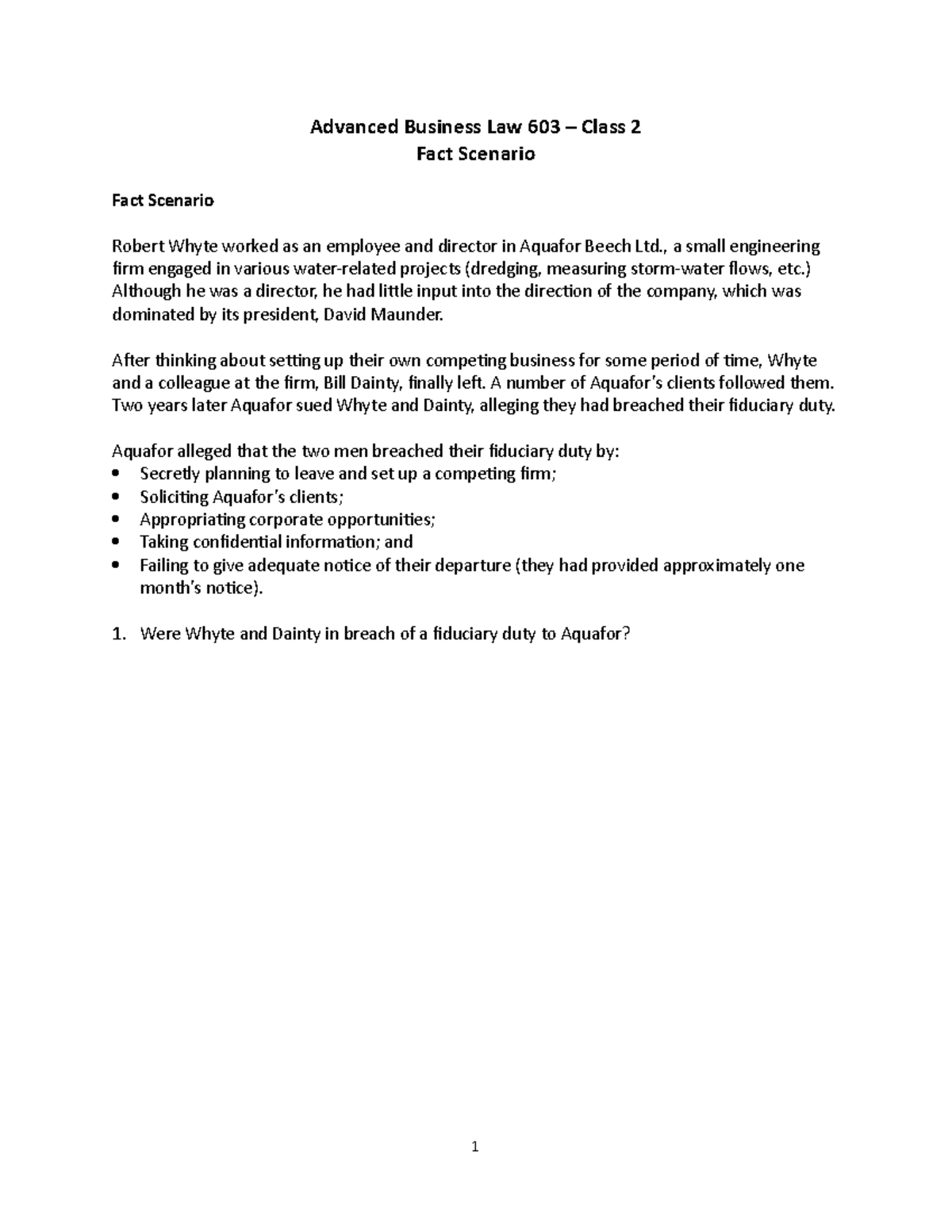 Fact Scenarios class 3 Winter 2016 1 Advanced Business Law 603 fact-scenarios-class-3-winter-2016-1-advanced-business-law-603