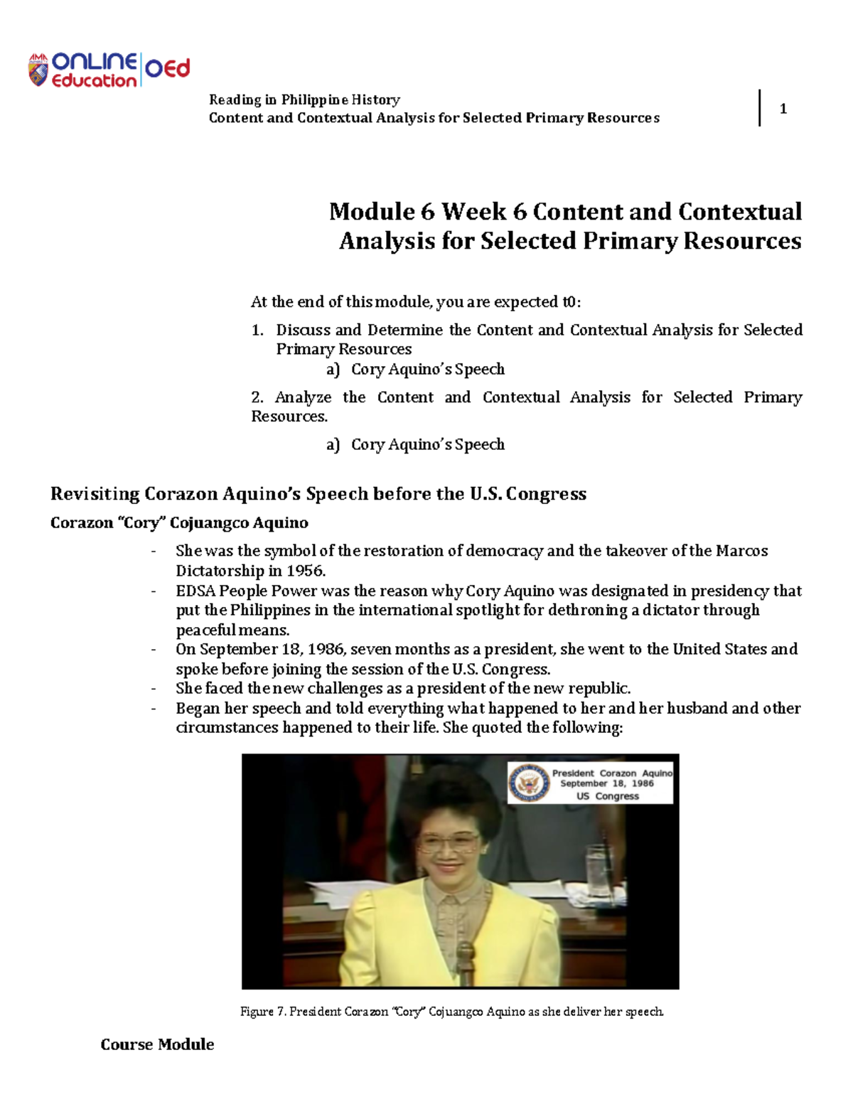 Lesson 6 Content and Contextual Analysis Of Selected Primary Sources II (Part III) - Reading in ...