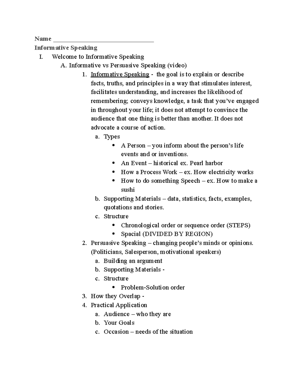 Module 2 - Informative vs Persuasive speech - Name ...