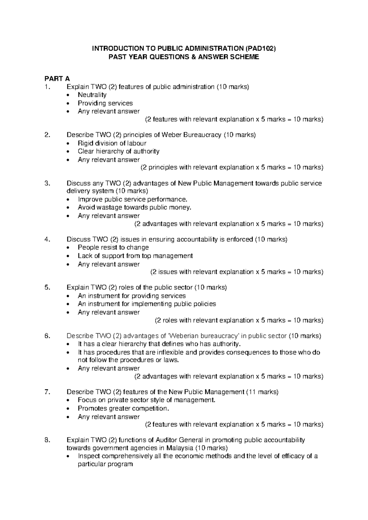 PAD102 - PAST YEAR Questions & Answer Scheme - INTRODUCTION TO PUBLIC ...