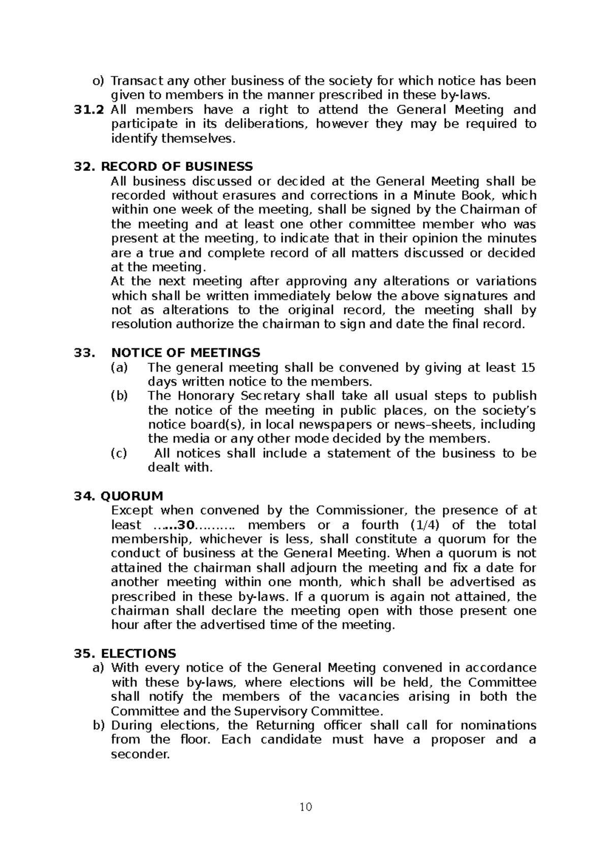 Pg 10 habaswein - help in motivating students - o) Transact any other ...