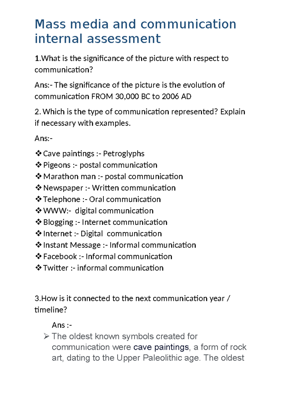Mass Media internal assesment - internal assessment 1 is the ...