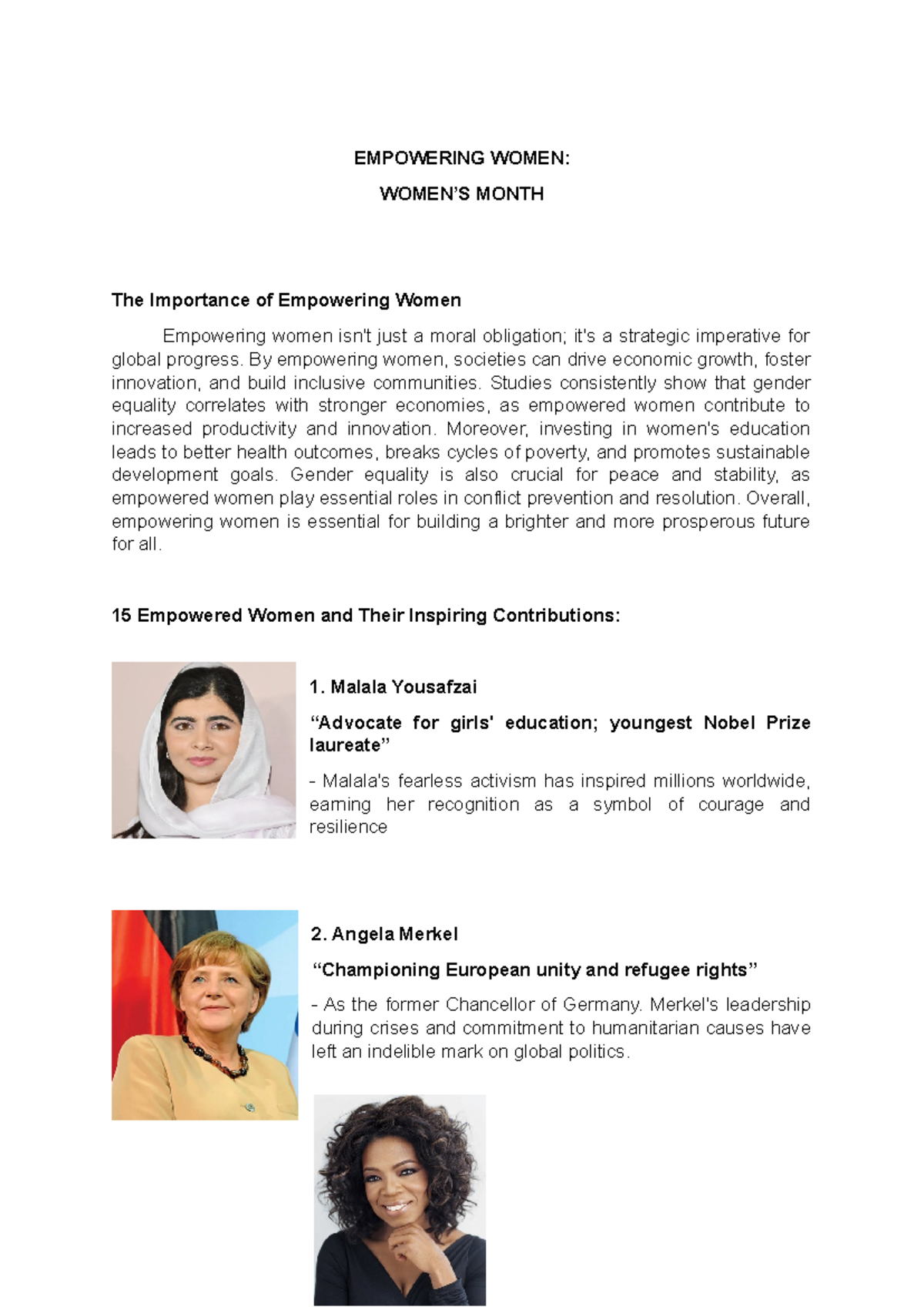 Women Empowerment - EMPOWERING WOMEN: WOMEN’S MONTH The Importance of ...