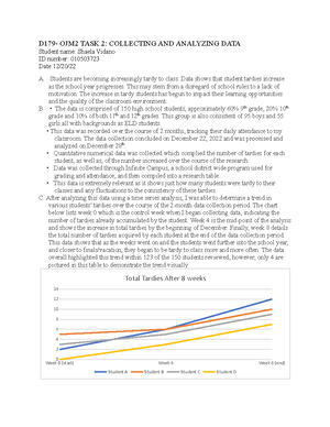 Task 2 Collecting AND Analyzing DATA - A. An educational problem that ...