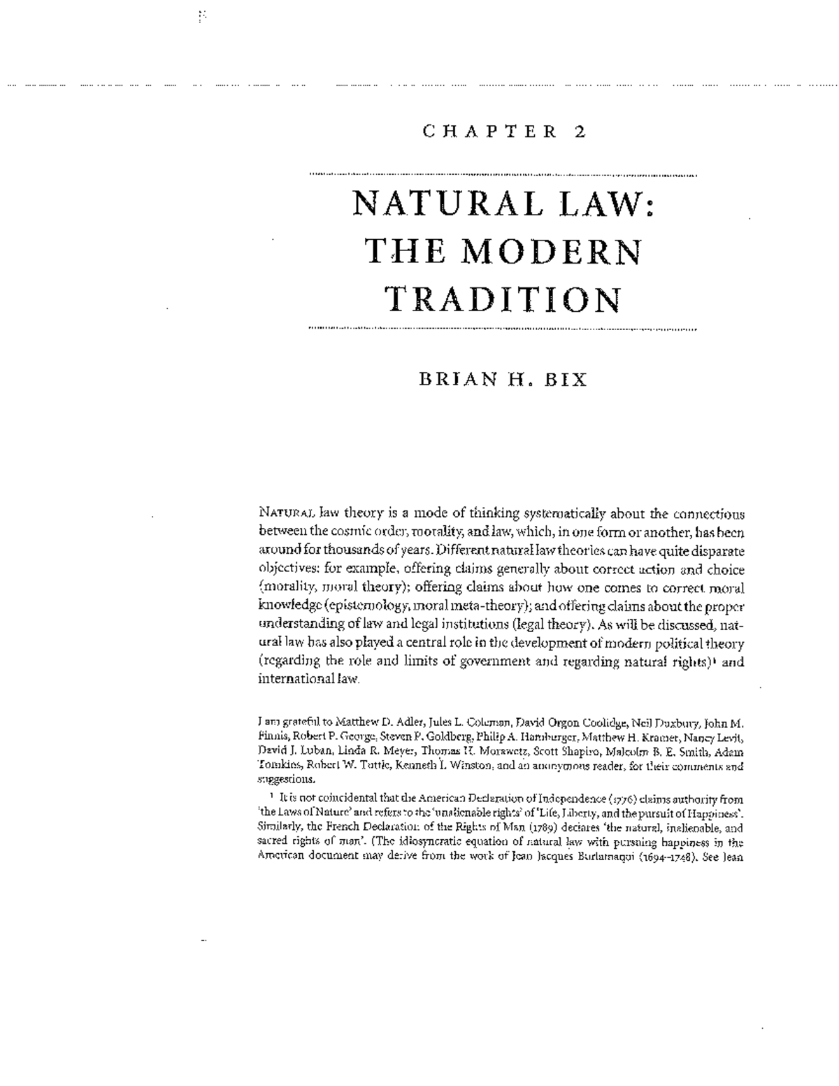 Natural LAW-THE Modern Tradition - Jurisprudence - Studocu
