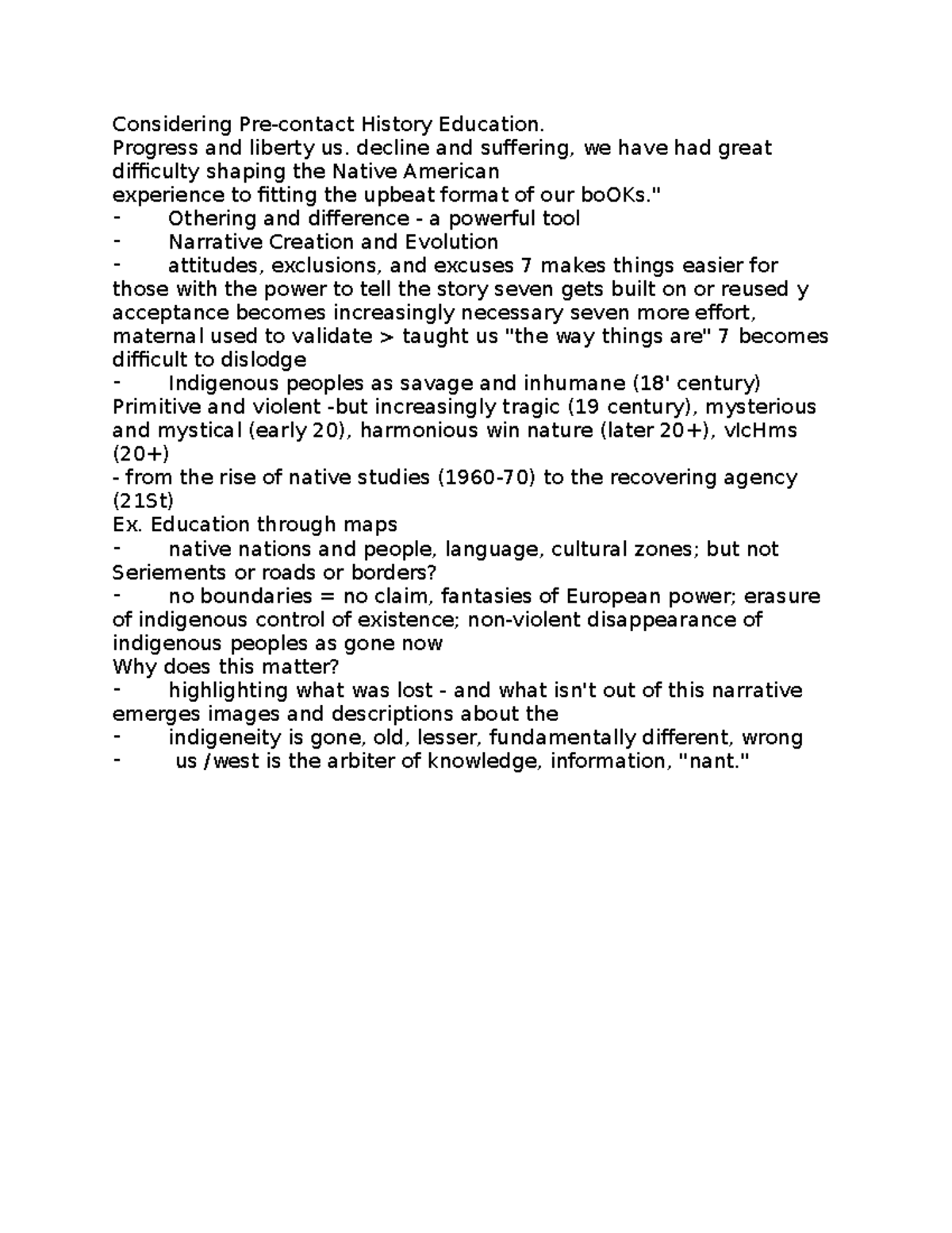 Notes 3 - Hartman - Considering Pre-contact History Education. Progress ...