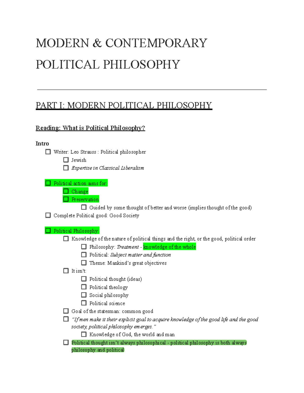 Modern & Contemporary Political Philosophy - MODERN & CONTEMPORARY ...