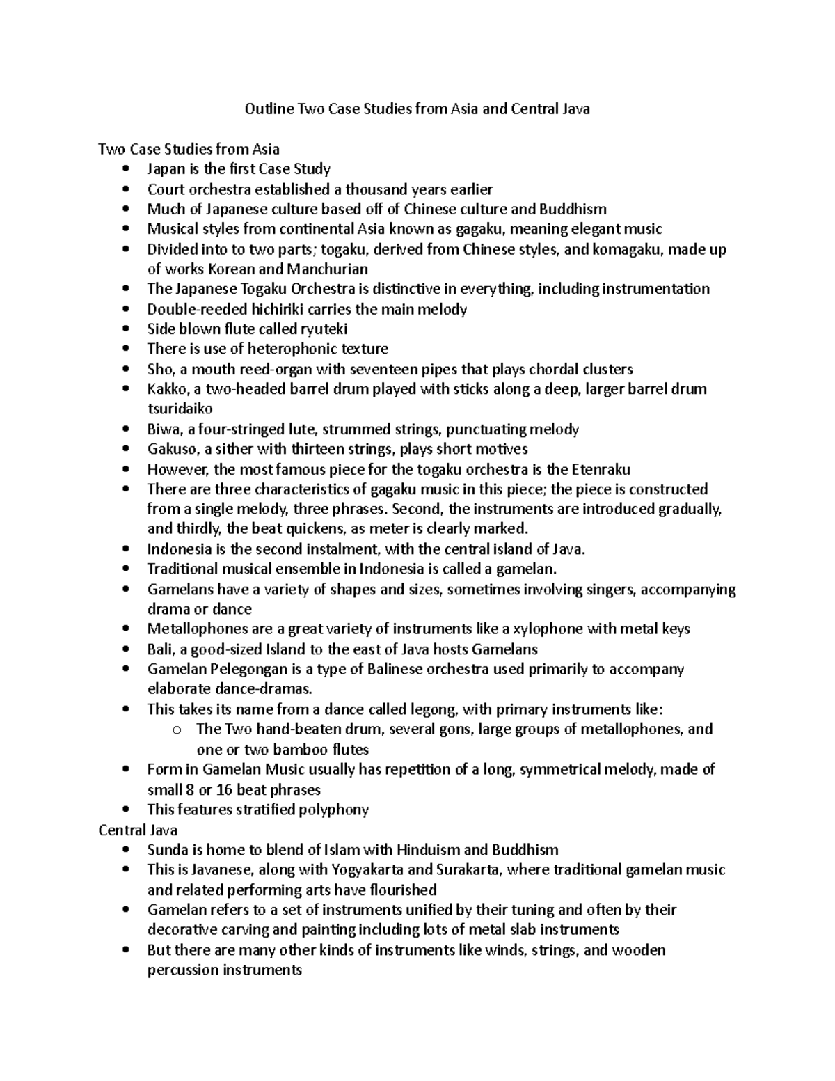 Outline Two Case Studies from Asia and Central Java - Second, the ...