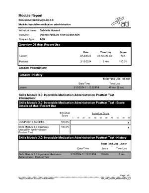 Report (20) - ATI SKILLS MODULE - Module Report Simulation: Skills ...