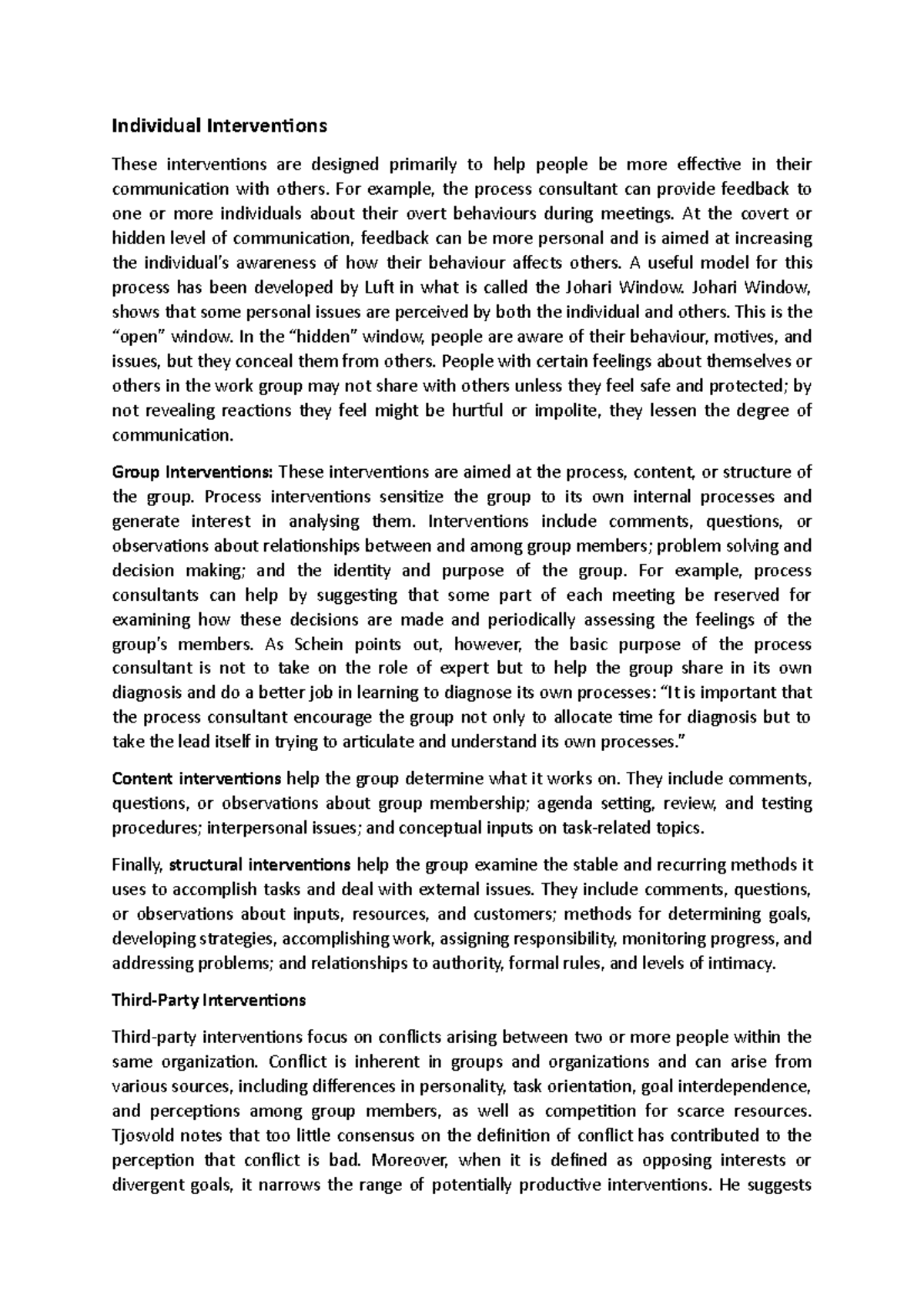 Individual Interventions - Individual Interventions These interventions ...