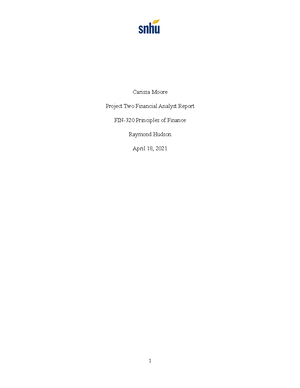 FIN 320 Module Five Activity - FIN-320 - SNHU - Studocu
