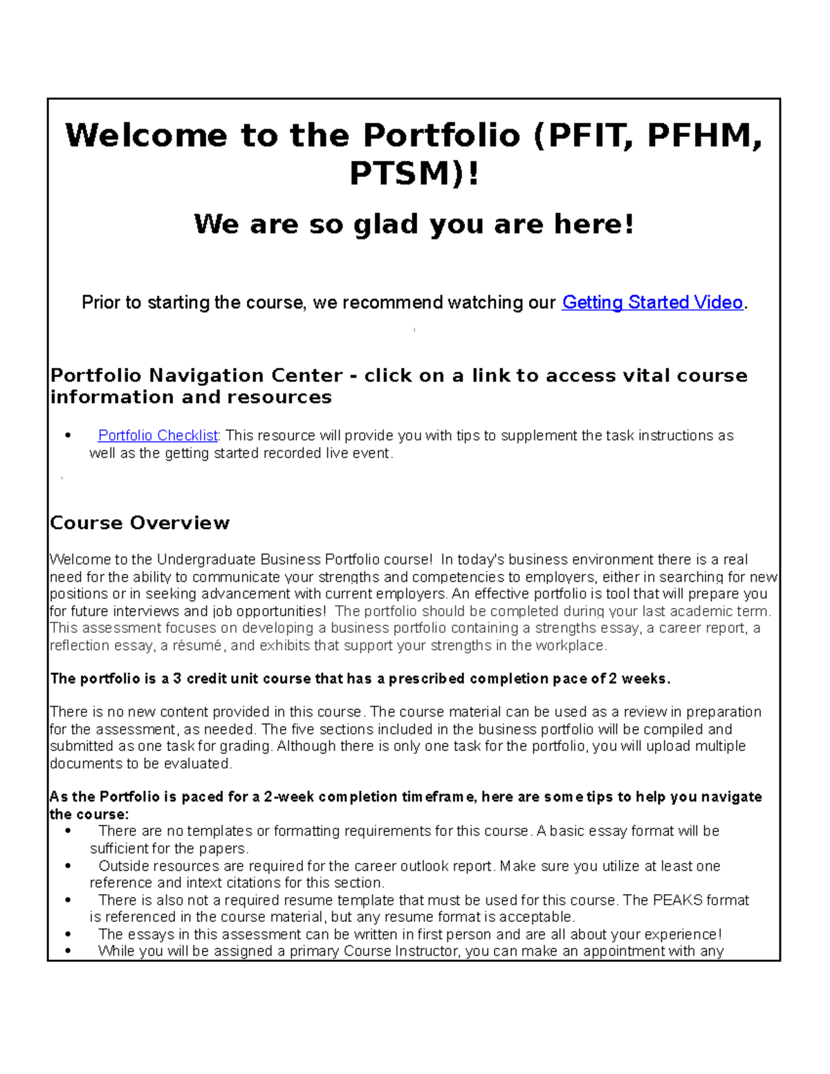 Portfolio Course Resources Welcome To The Portfolio PFIT PFHM PTSM portfolio-course-resources-welcome-to-the-portfolio-pfit-pfhm-ptsm