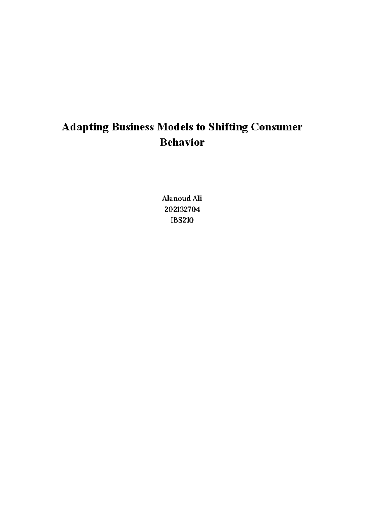 Adapting Business Models to Shifting Consumer Behavior - Adapting ...
