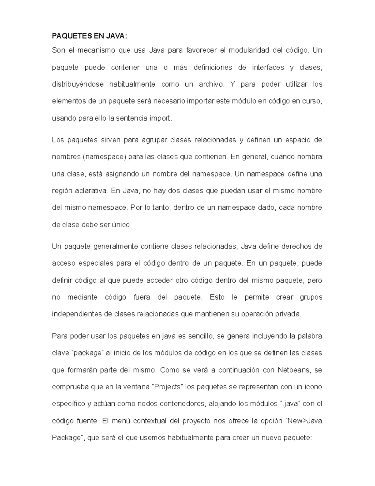 Tarea Académica 1 Td P - Suerte - PAQUETES EN JAVA: Son el mecanismo ...