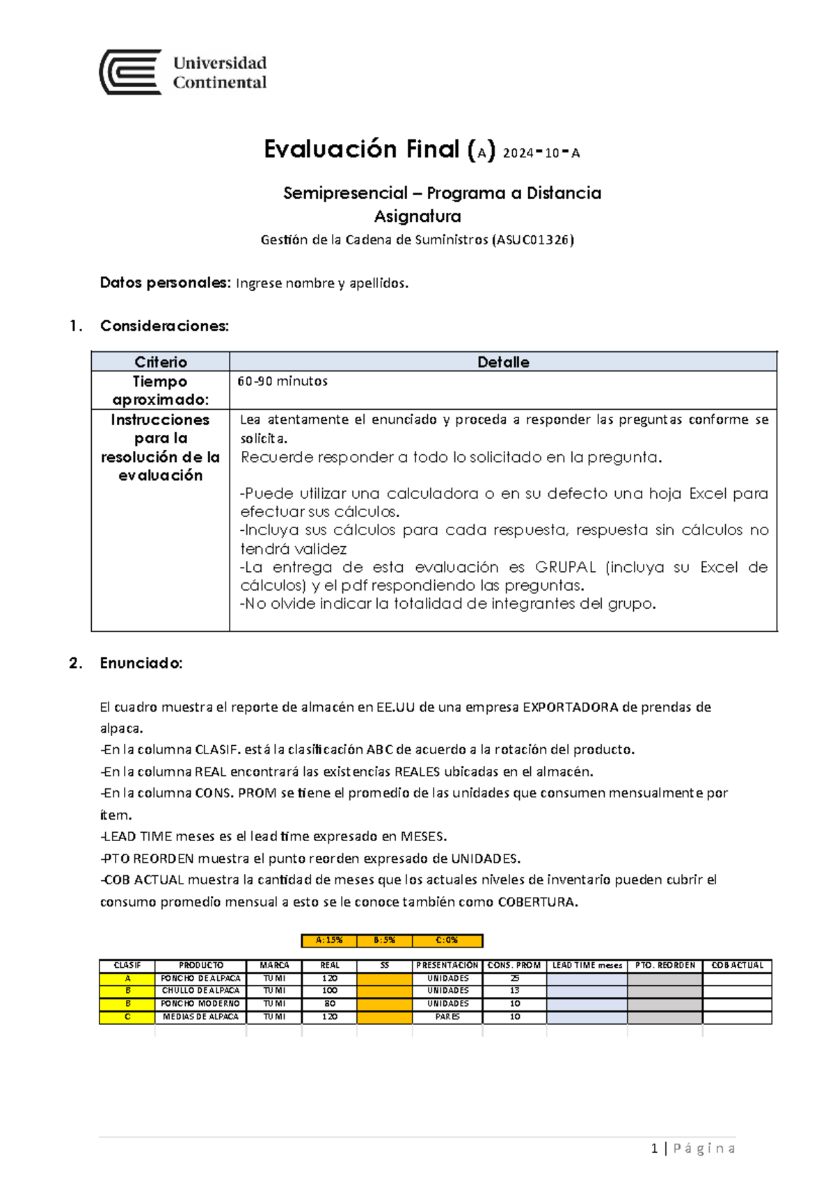 Examen Final - Evaluación Final (A) 2024 - 10 - A Semipresencial – Programa a Distancia ...
