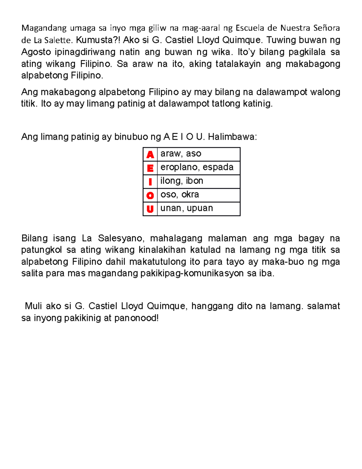 Edited-Script - ryjtehuetyuhrtyre - Magandang umaga sa inyo mga giliw ...