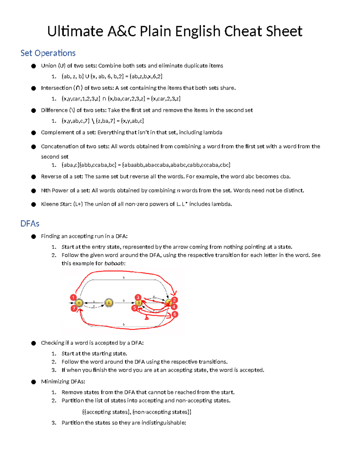 Ultimate AC Plain English Cheat Sheet - Ultimate A&C Plain English ...