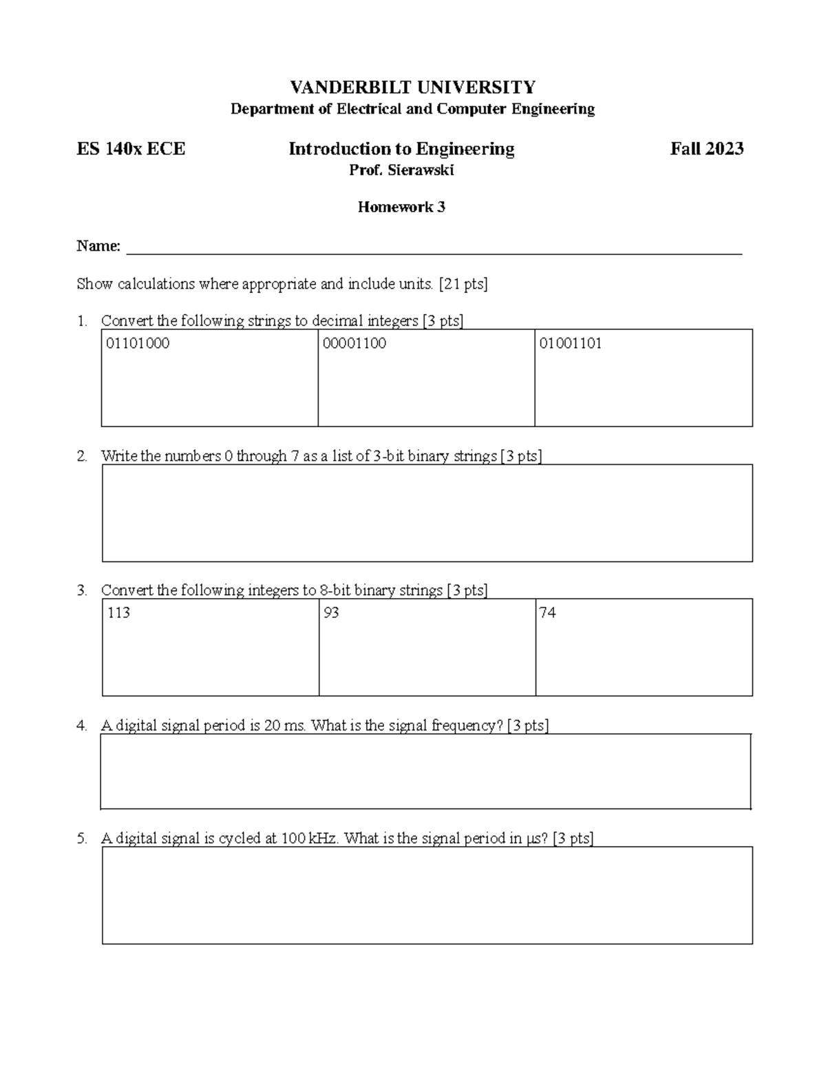 HW3 - practice. - VANDERBILT UNIVERSITY Department of Electrical and ...