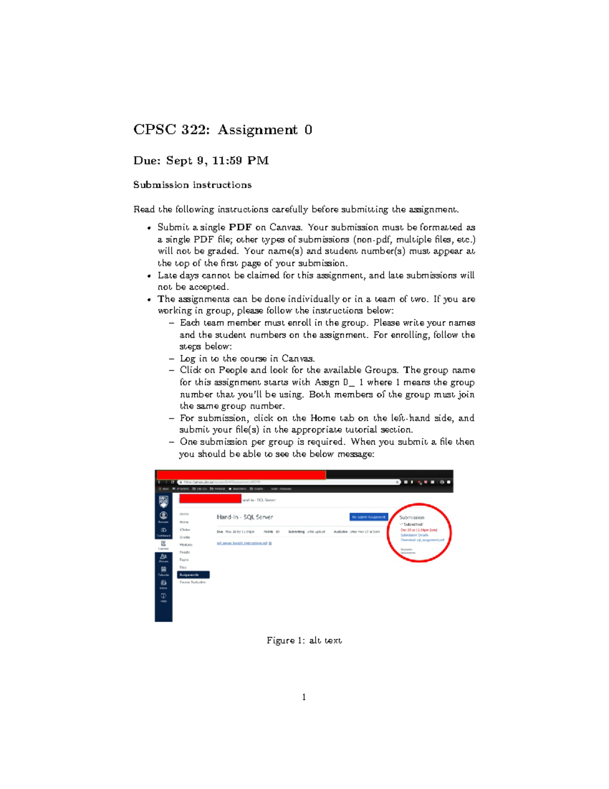Assignment 0 - assn0 - CPSC 322: Assignment 0 Due: Sept 9, 11:59 PM Submission instructions Read ...