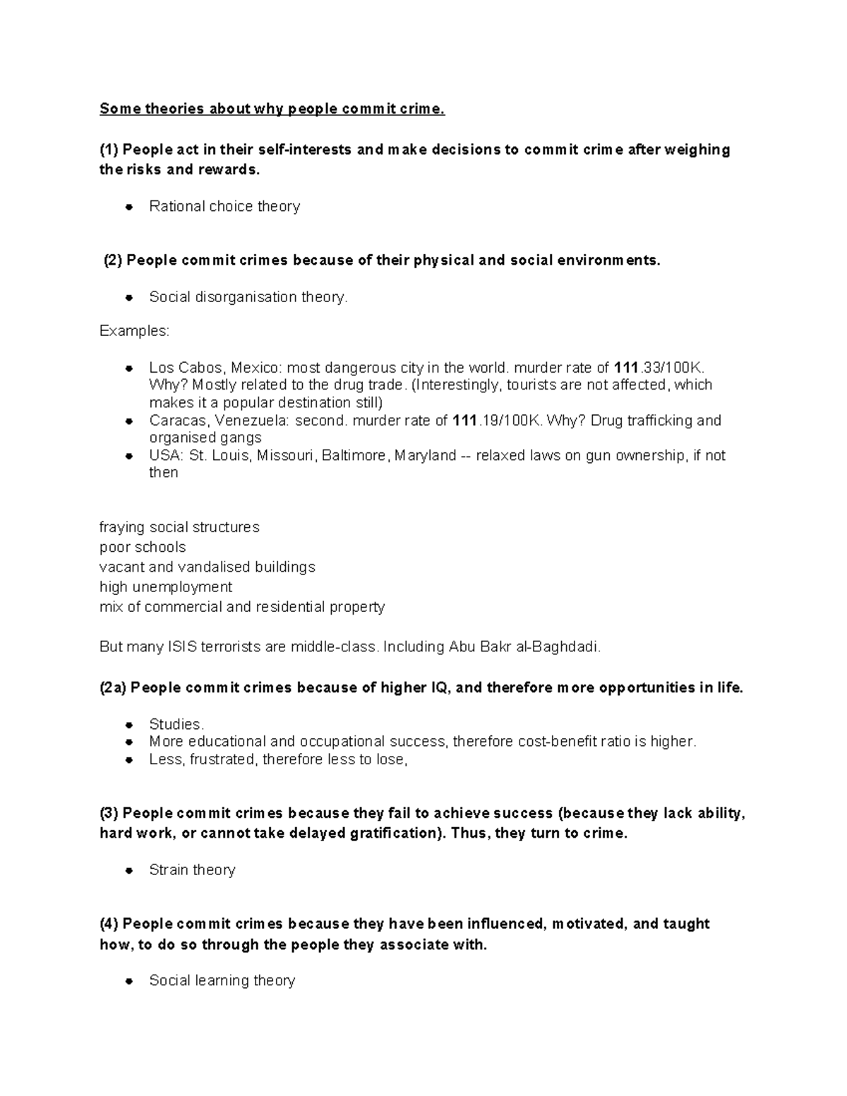 Crime and punishment - general paper - Some theories about why people ...