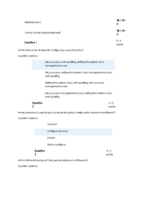 Module 5-1 Lab Quiz - Attempt Score 40 / 40 - A Overall Grade (Highest ...