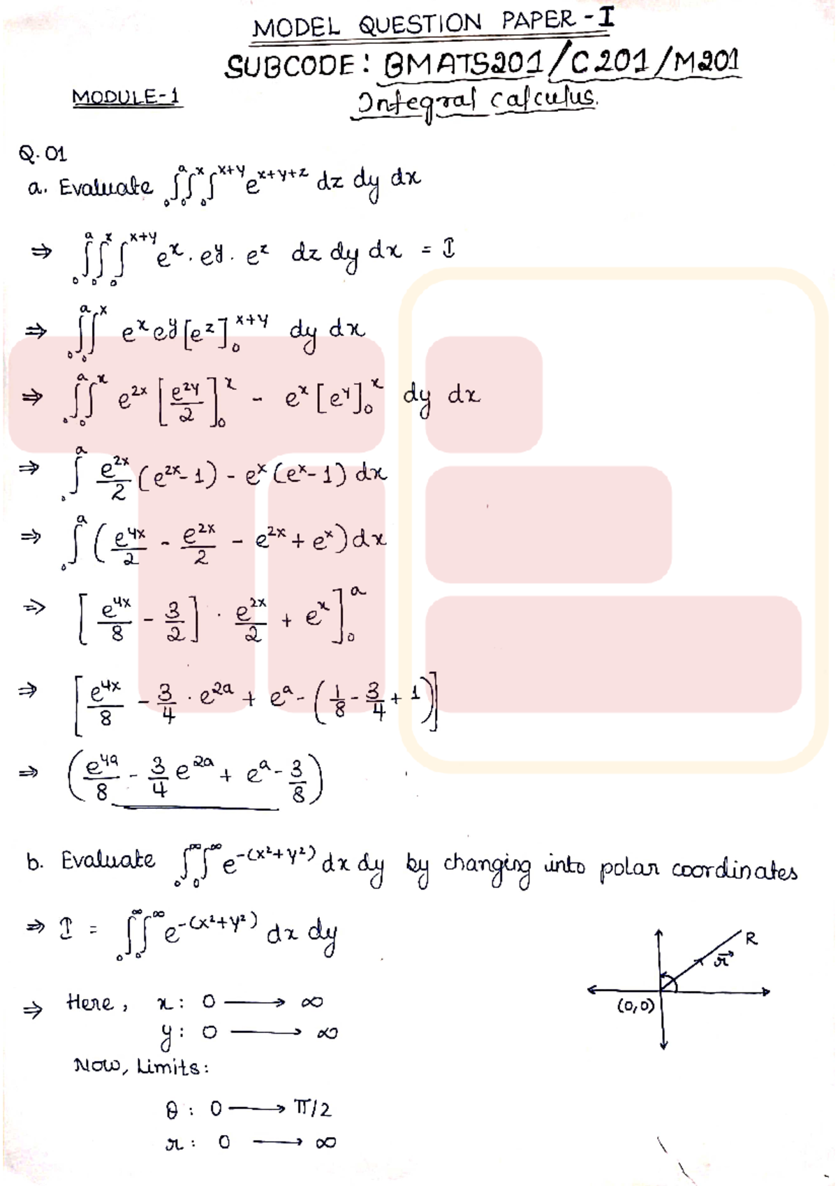 Bmats 201( Model QP Solutions) - Tanuja BR - Maths for CSE Stream 1 - Studocu
