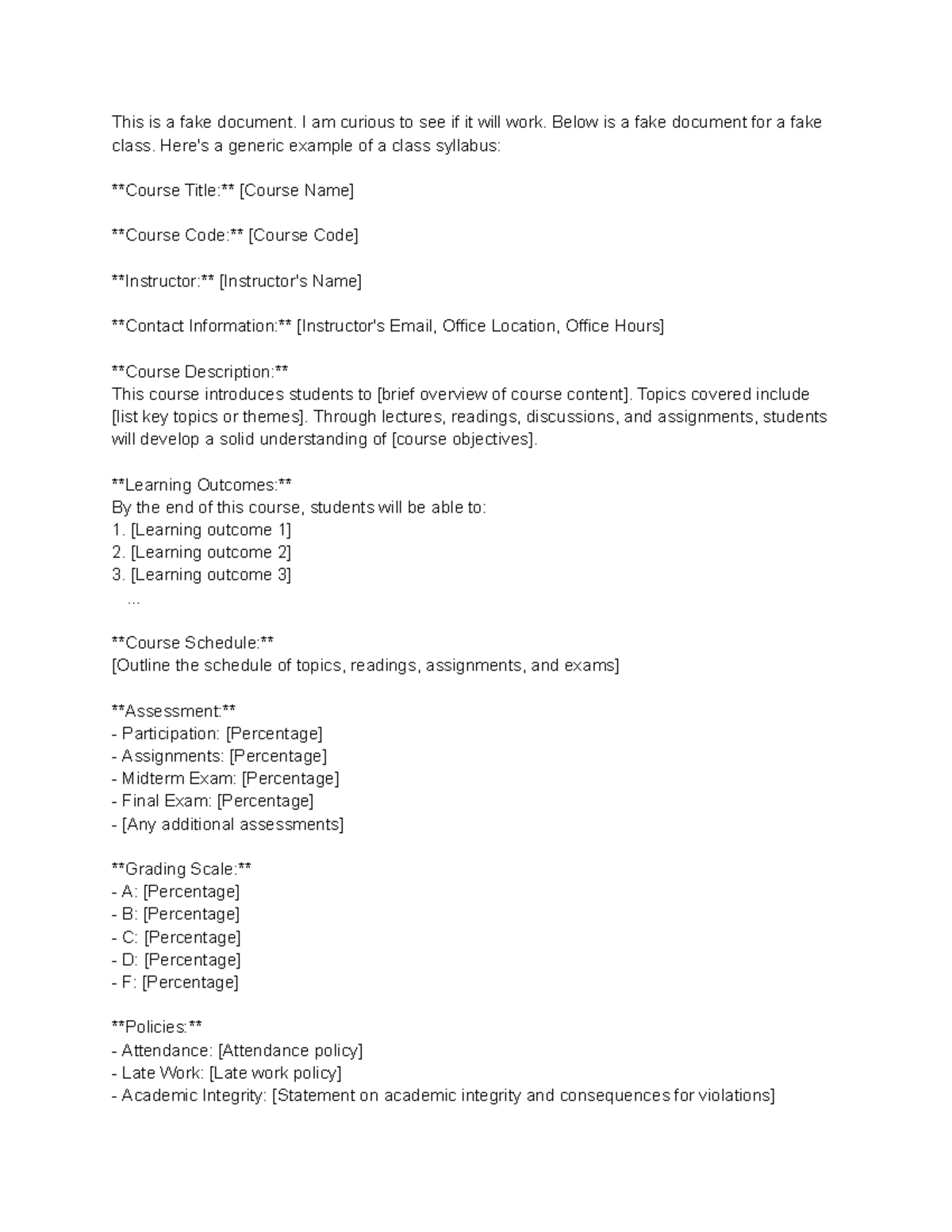 Untitled document - This is a fake document. I am curious to see if it ...