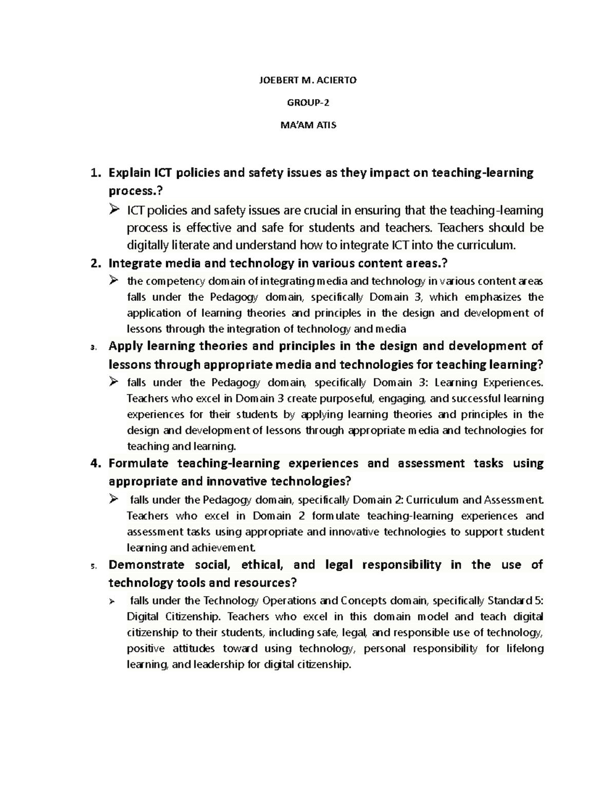 Joebert M. Acierto assessment learning education - JOEBERT M. ACIERTO ...