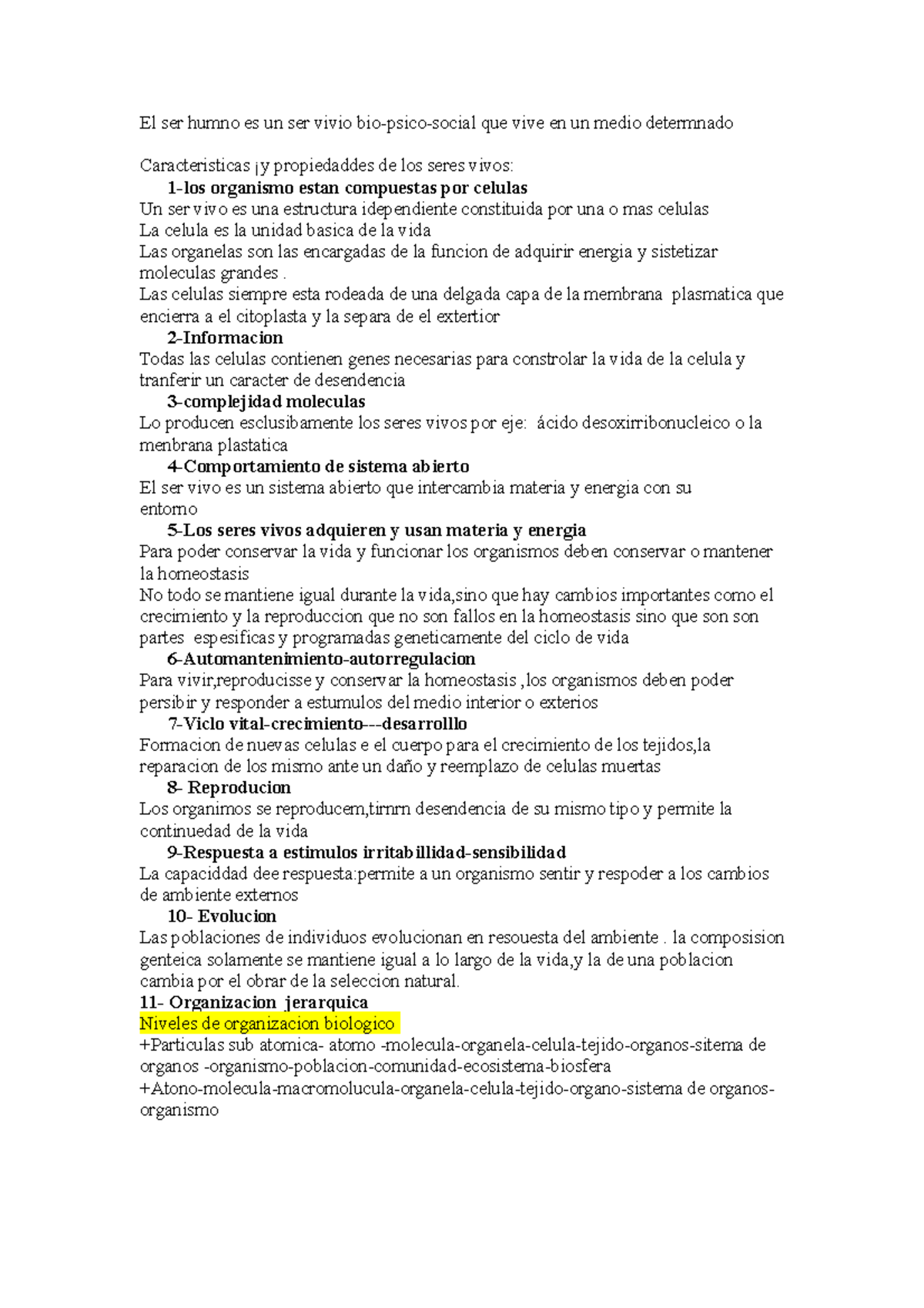 El ser humno es un ser vivio bio - El ser humno es un ser vivio bio ...