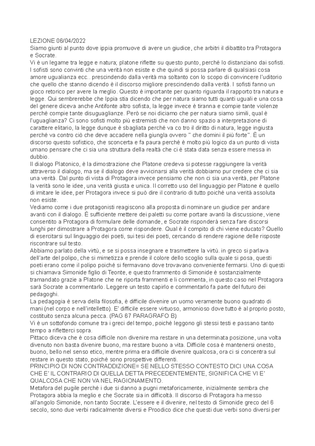 Lezione 06 - appunti - LEZIONE 06/04/ Siamo giunti al punto dove ippia ...