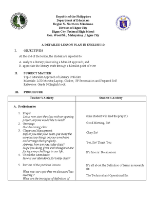 Lesson Plan, Pagsulat ng Sanaysay sa Filipino 7 - ST. PETER BAPTIST ...