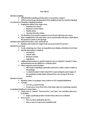 Unit 6 Notes - Healthy Eating - Unit 6 Notes Healthy Eating Achieving ...